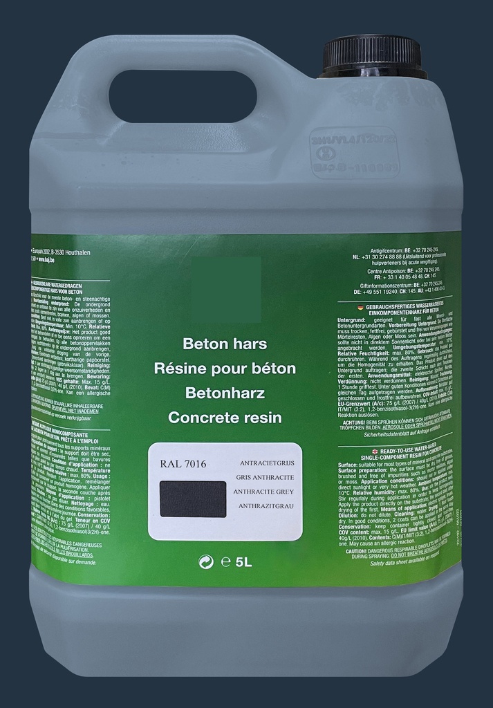 Résine béton Gris Anthracite RAL 7016 5L | Ets KERSTENS - FLOMAT